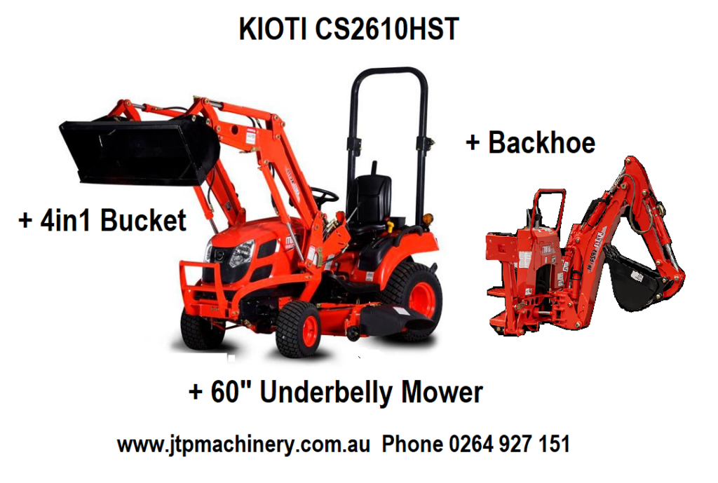 Kioti CS2610 tractor package deal 4in1+underbelly+backhoe